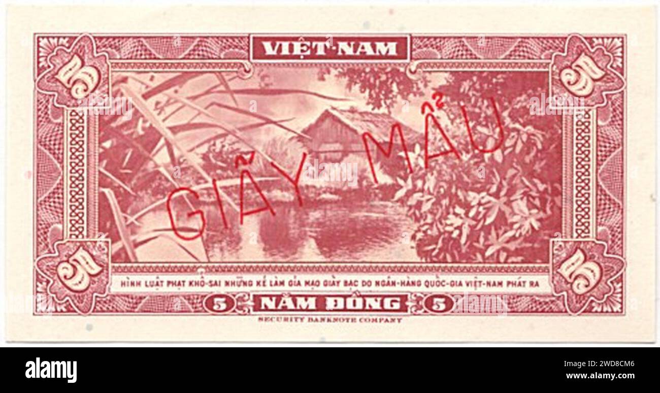 5 Đồng - South Vietnam (1955, SPECIMEN) First issues 05 Stock Photo - Alamy