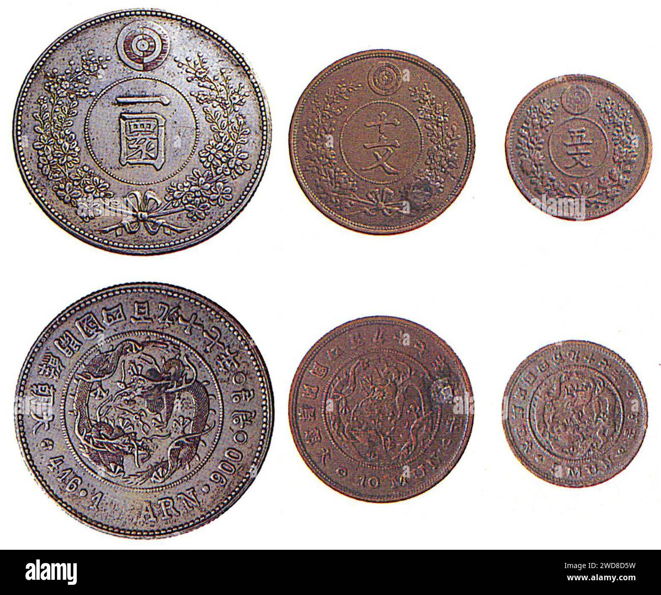 5 Mun, 10 Mun, and 1 Warn - Korean History (國史 編纂 委員會 Stock Photo - Alamy