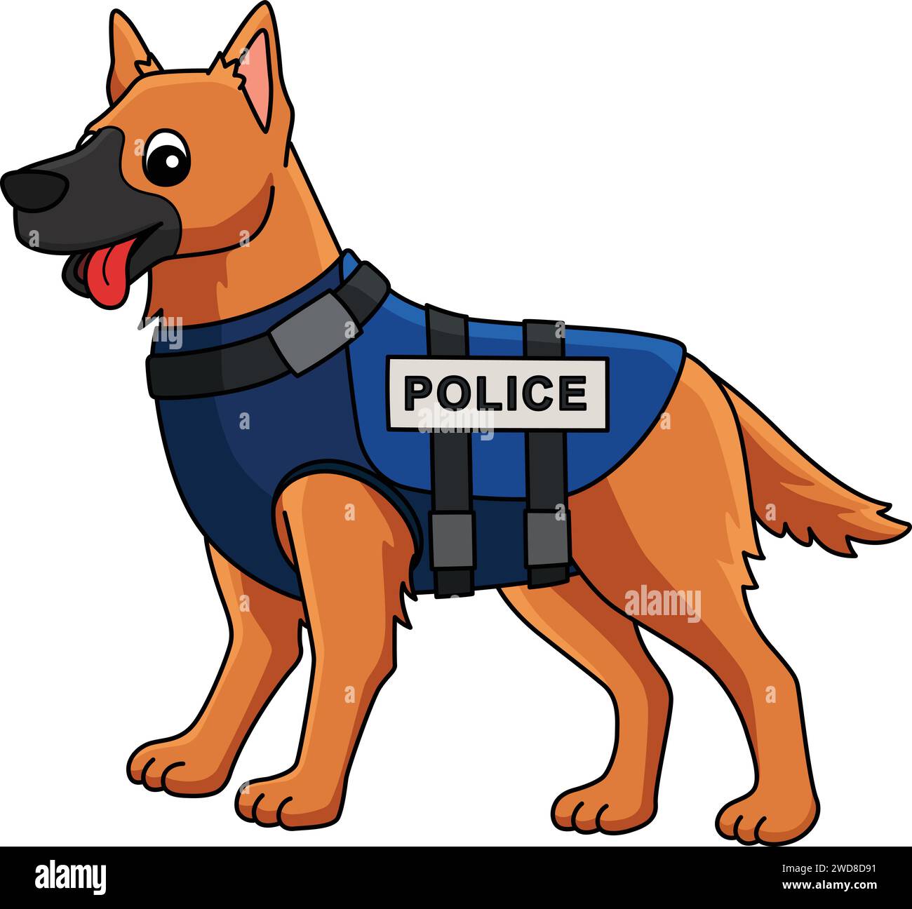 Police Dog Cartoon Colored Clipart Illustration Stock Vector Image ...