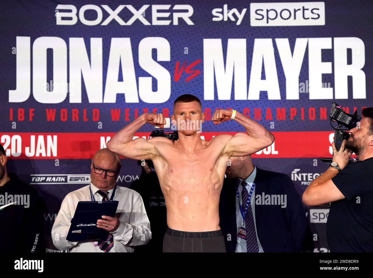 Mark Jeffers during a weigh-in at the Titanic Hotel, Liverpool. Picture ...
