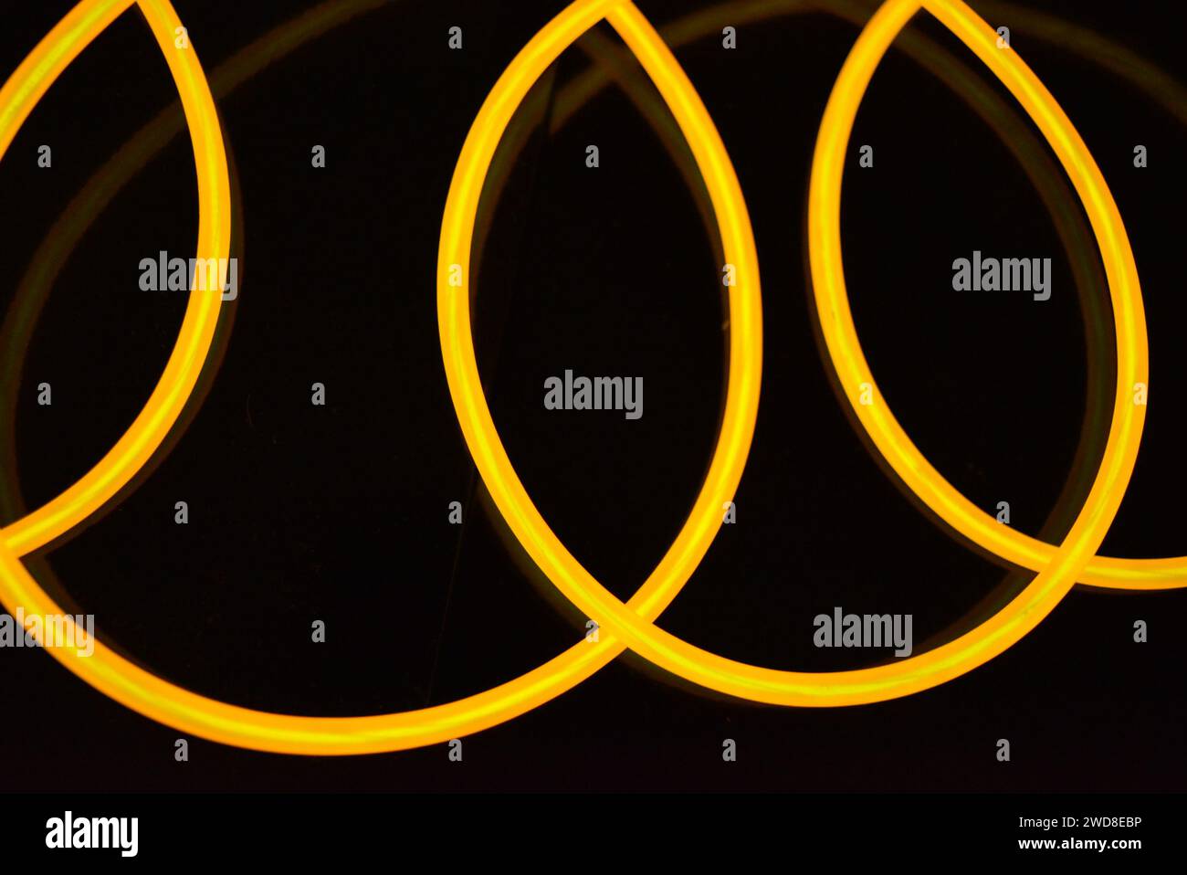 The original yellow lighting of thick electoluminescent wires and lines ...