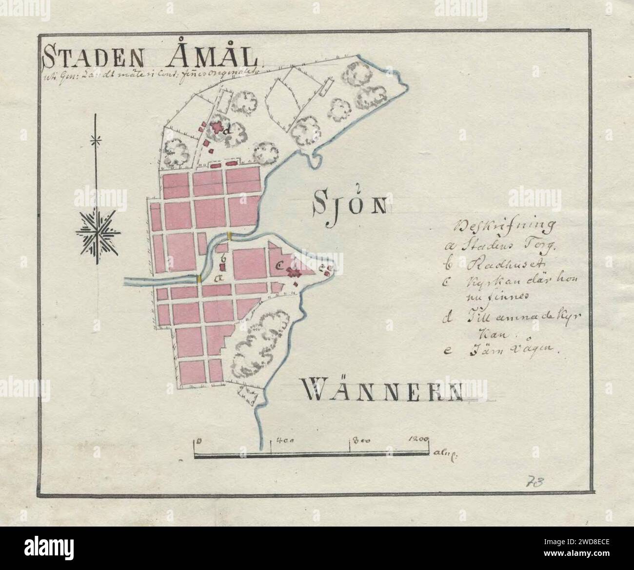 18th century map of Åmål, Sweden Stock Photo - Alamy