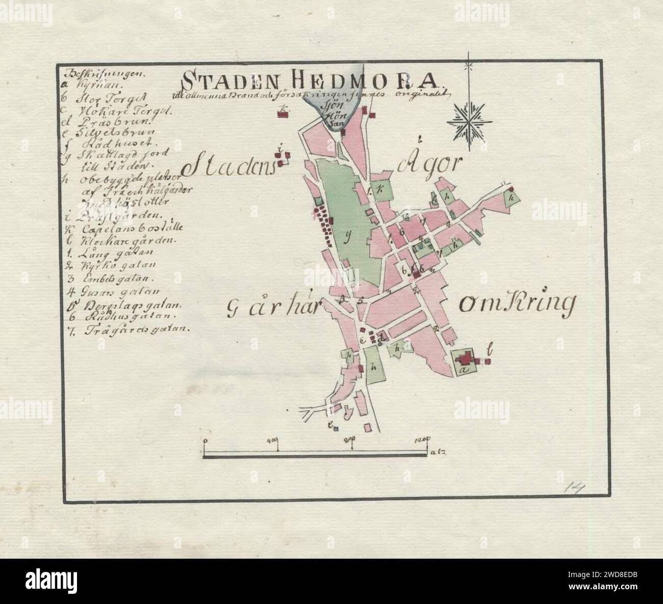 18th century map of Hedemora, Sweden Stock Photo - Alamy