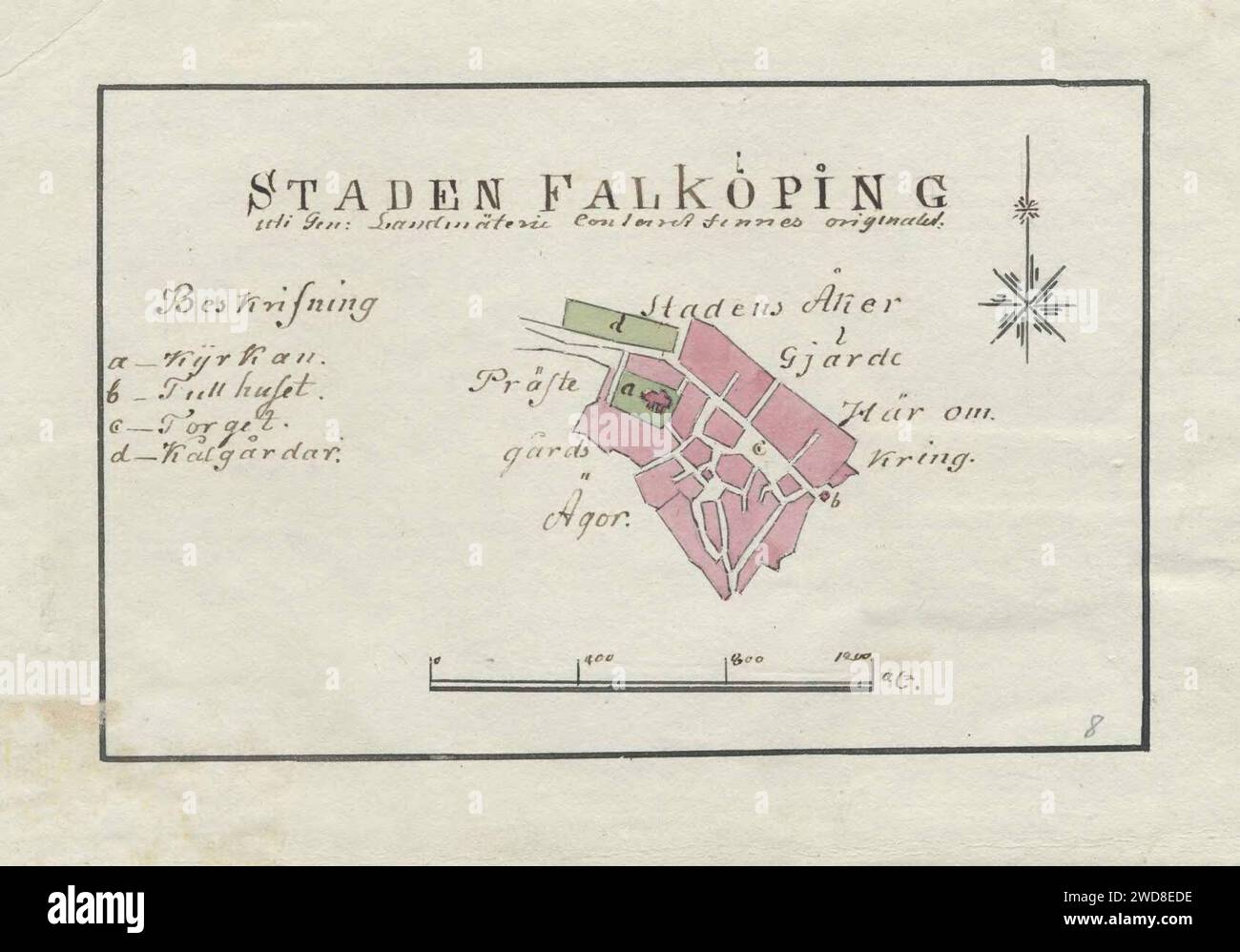 18th century map of Falköping, Sweden Stock Photo - Alamy