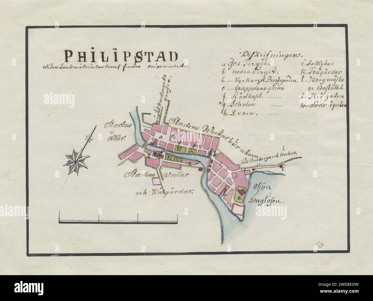 18th century map of Filipstad, Sweden Stock Photo - Alamy
