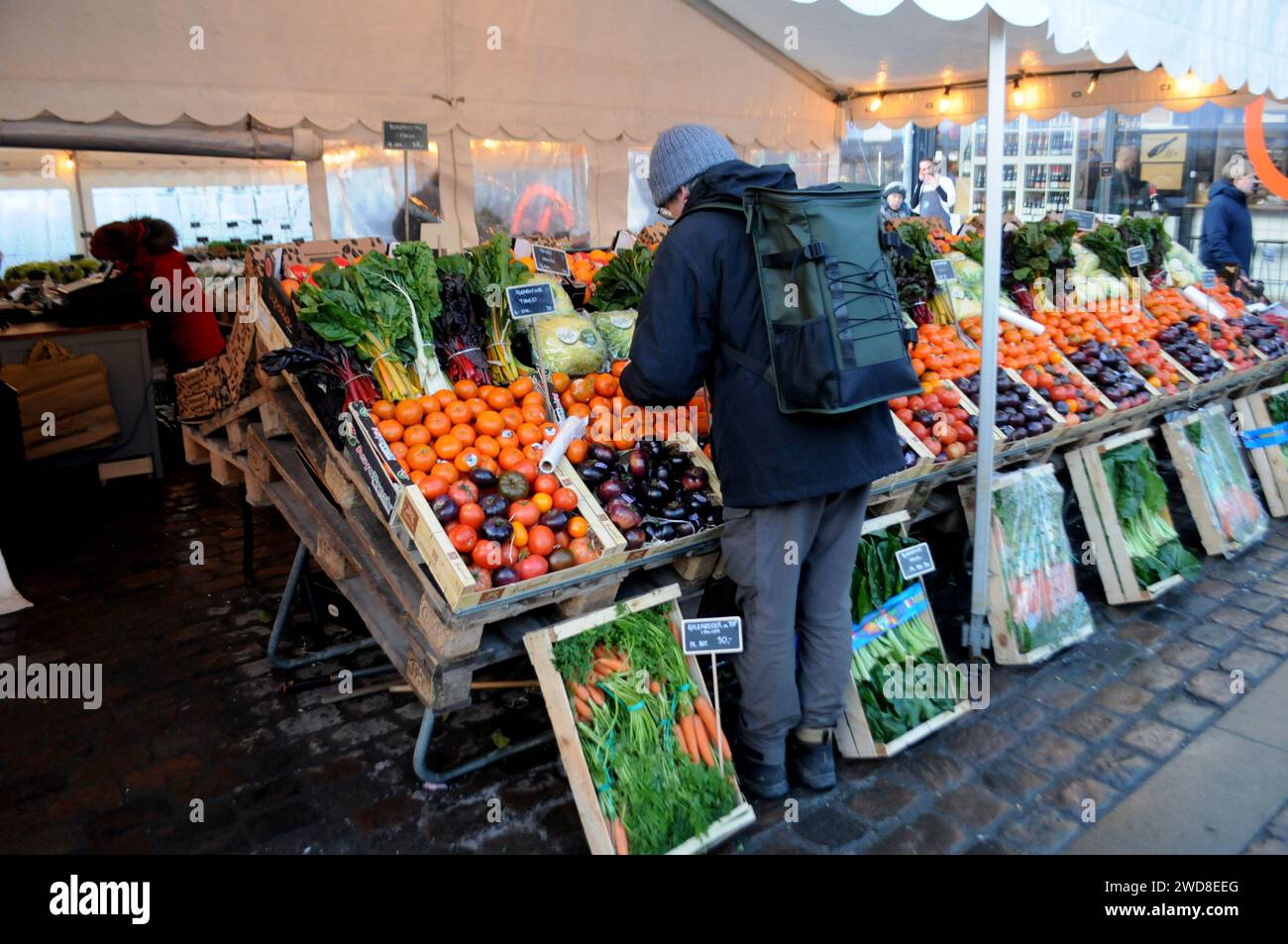 Copenhagen, Denmark /19 January 2024/farmer market or Fruit & vegetable ...