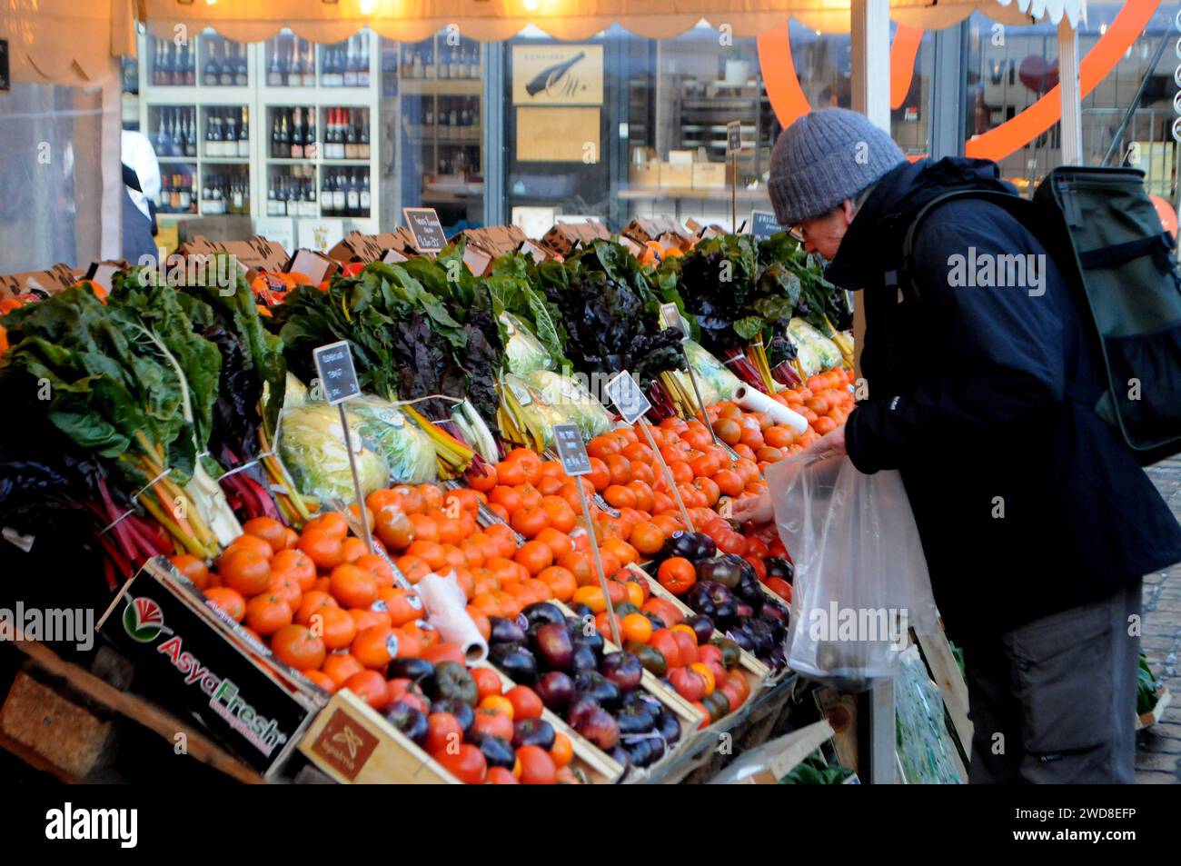 Copenhagen, Denmark /19 January 2024/farmer market or Fruit & vegetable ...