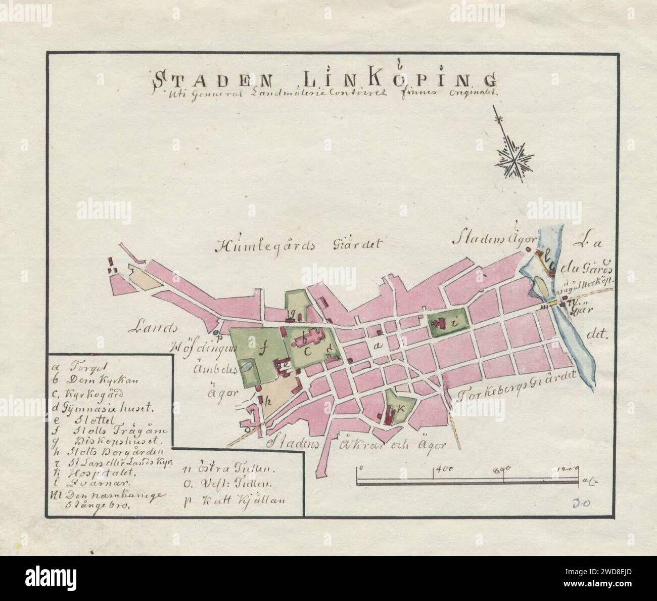 18th century map of Linköping, Sweden Stock Photo - Alamy