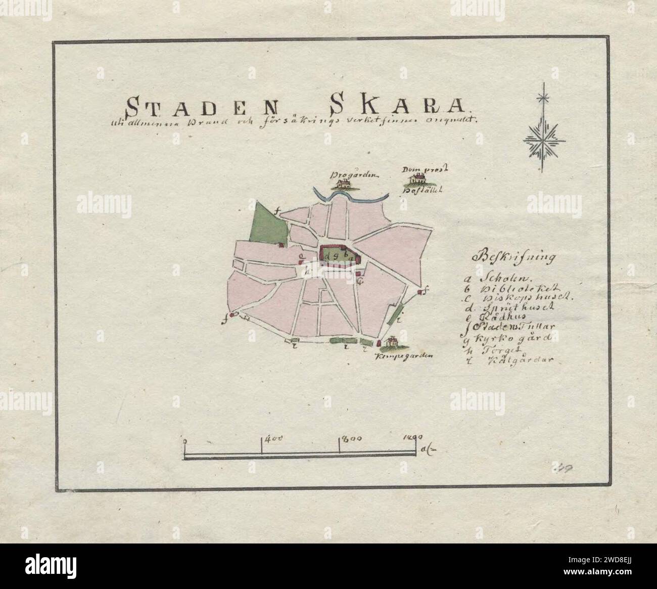 18th century map of Skara, Sweden Stock Photo - Alamy