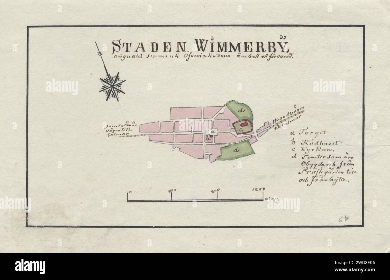 18th century map of Vimmerby, Sweden Stock Photo - Alamy