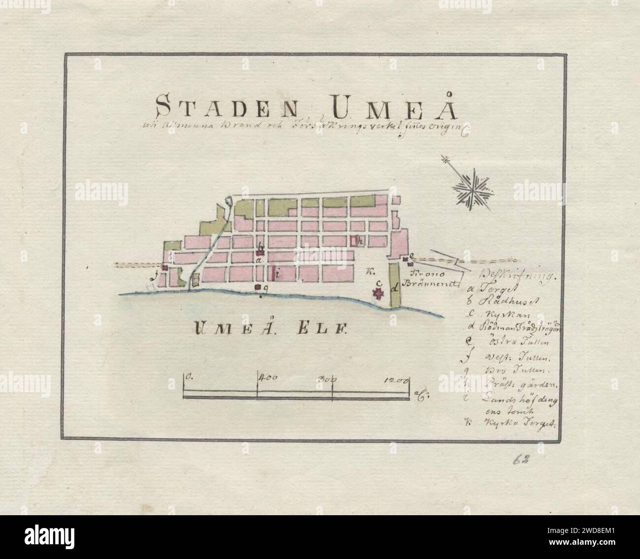 18th century map of Umeå, Sweden Stock Photo - Alamy