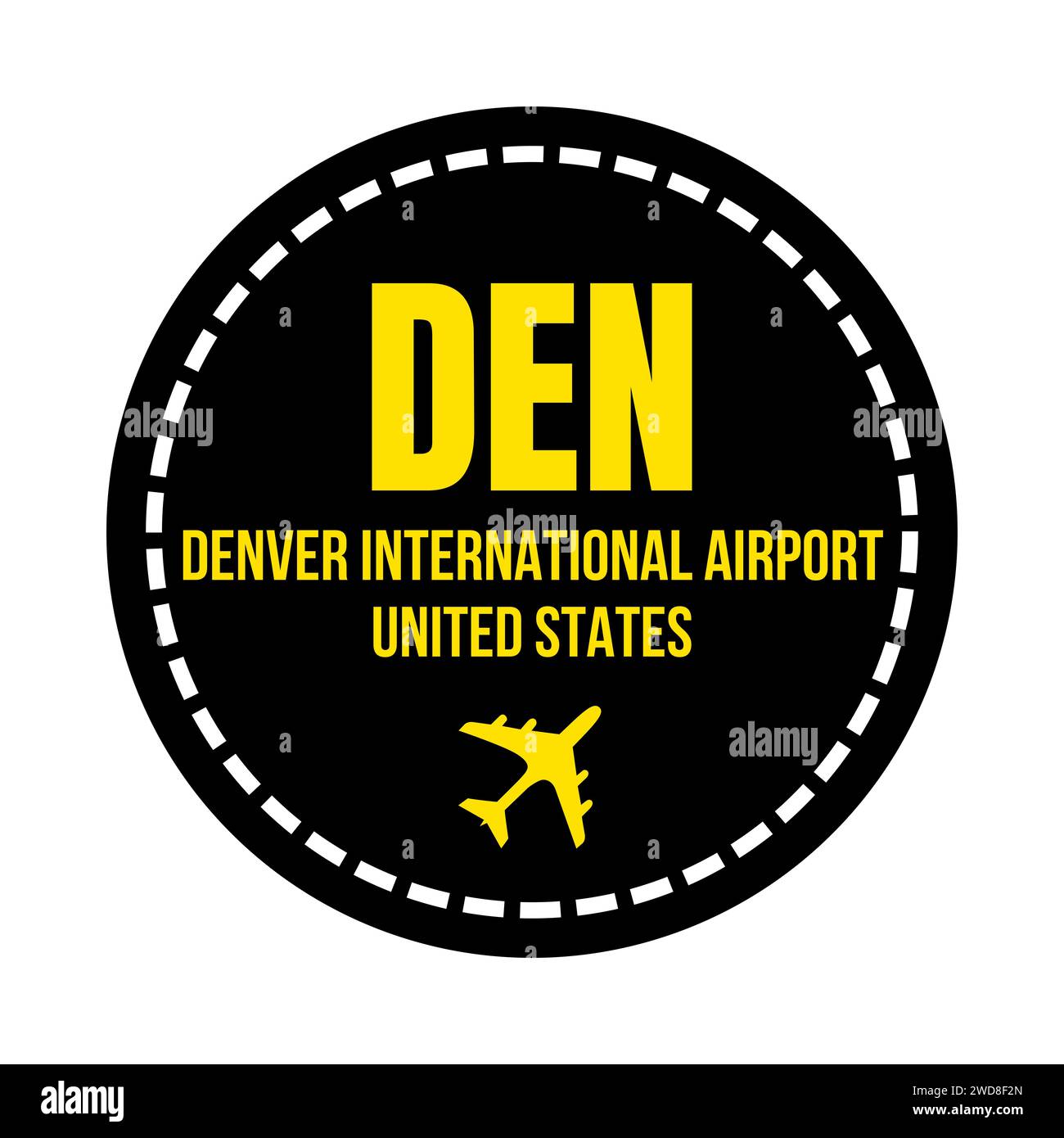 DEN Denver airport symbol icon Stock Photo - Alamy
