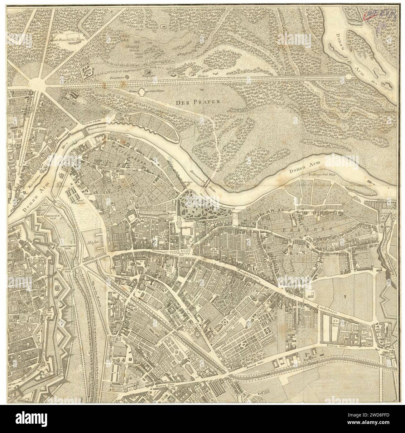 19th-century map of Vienna by Josef Vinzenz Degen Stock Photo - Alamy