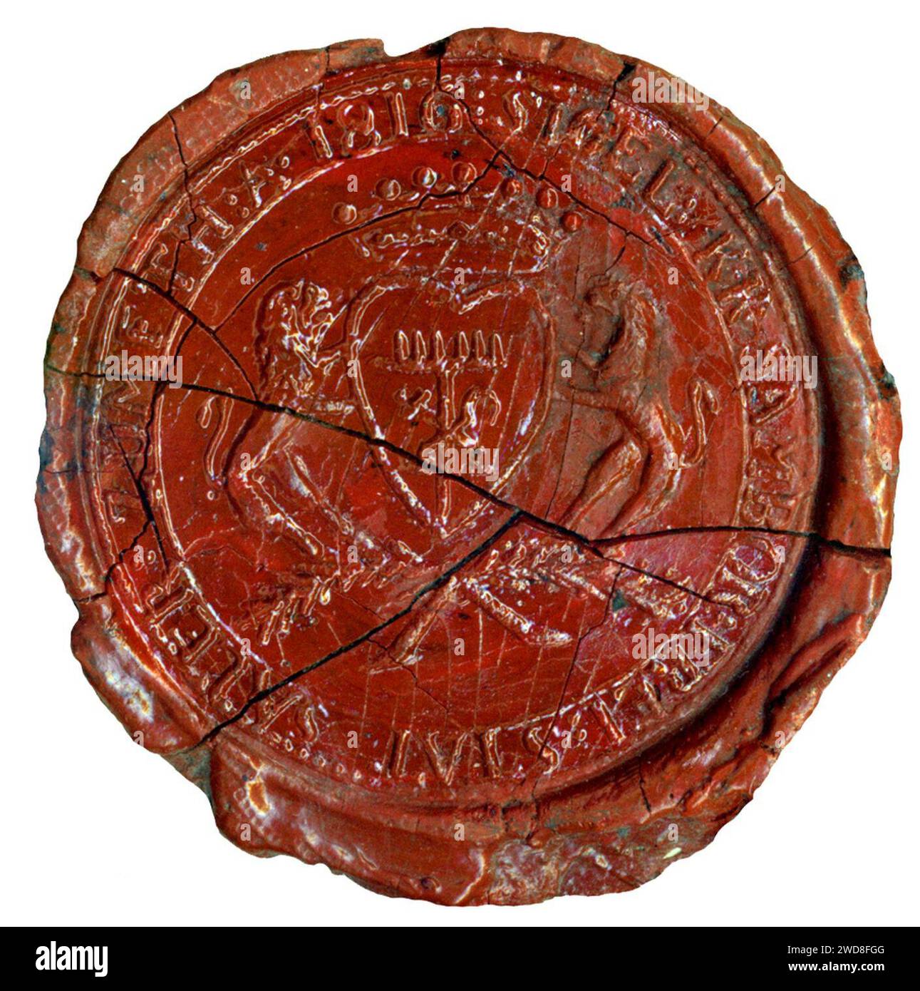 19th century wax seal from ropemaker guild in Sombor Stock Photo - Alamy