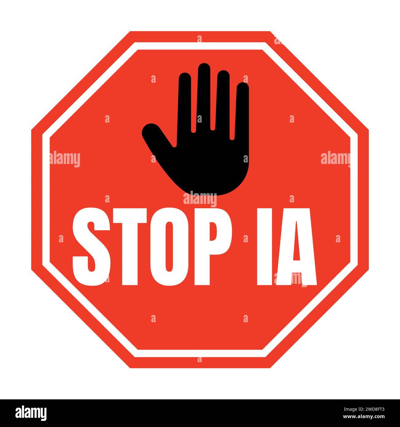 Stop AI artificial intelligence symbol icon called stop IA intelligence ... Stop AI artificial intelligence symbol icon called stop IA intelligence ...