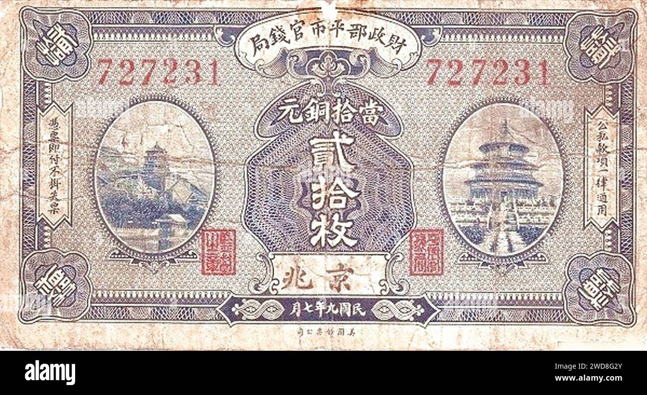 20 Copper Coins - Market Stabilization Currency Bureau, Ching Chao ...