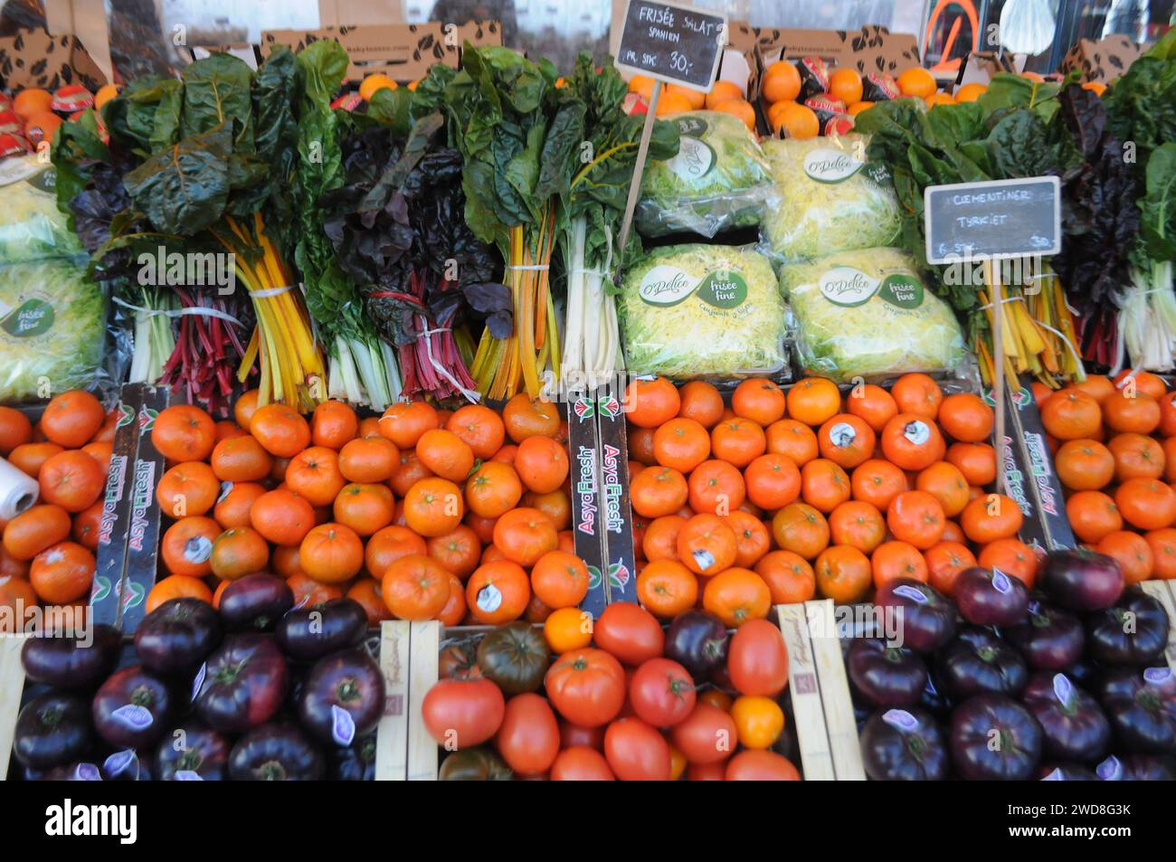Copenhagen, Denmark /19 January 2024/farmer market or Fruit & vegetable ...