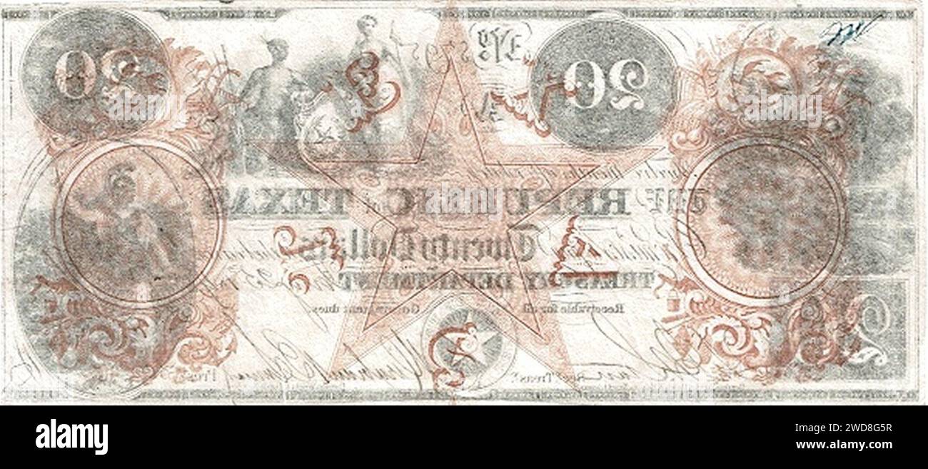 20 Dollars - Treasurer of the Republic of Texas (Act. 09.06.1837, 1839 ...