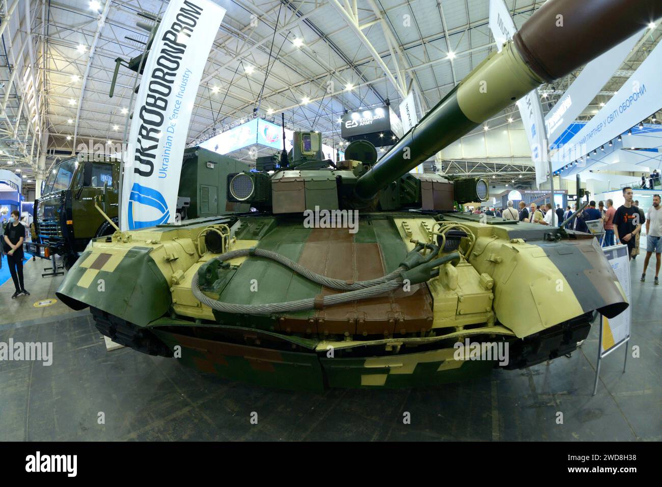 New made in Ukraine tank Oplot presented on stand during the Arms and ...