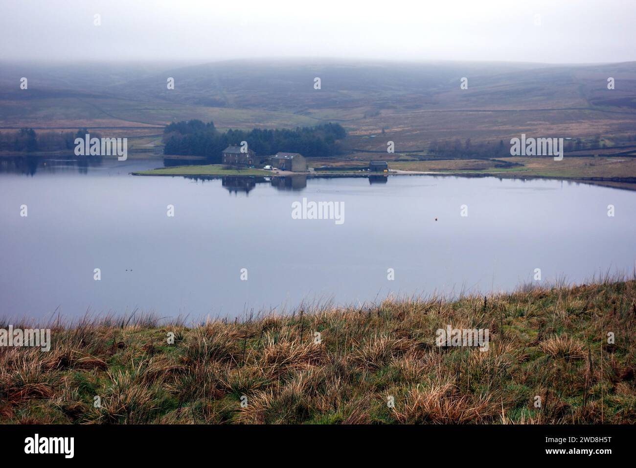 Grimwith House Reflected in the Still Waters of Grimwith Reservoir in ...
