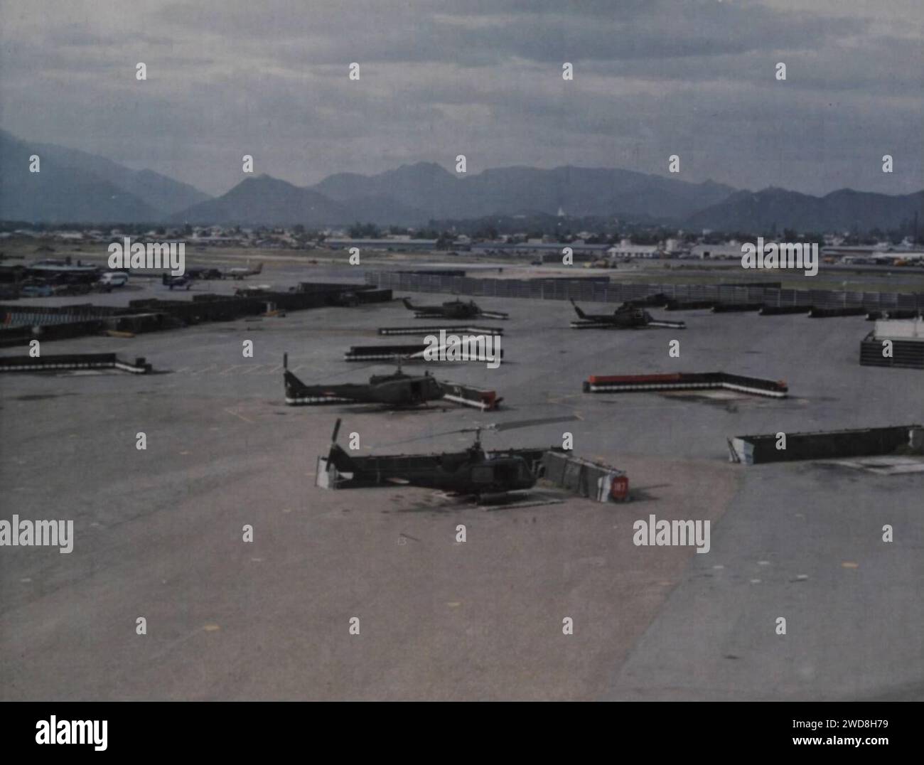 21st Signal Group Aviation Detachment UH-1Hs at Nha Trang Air Base ...