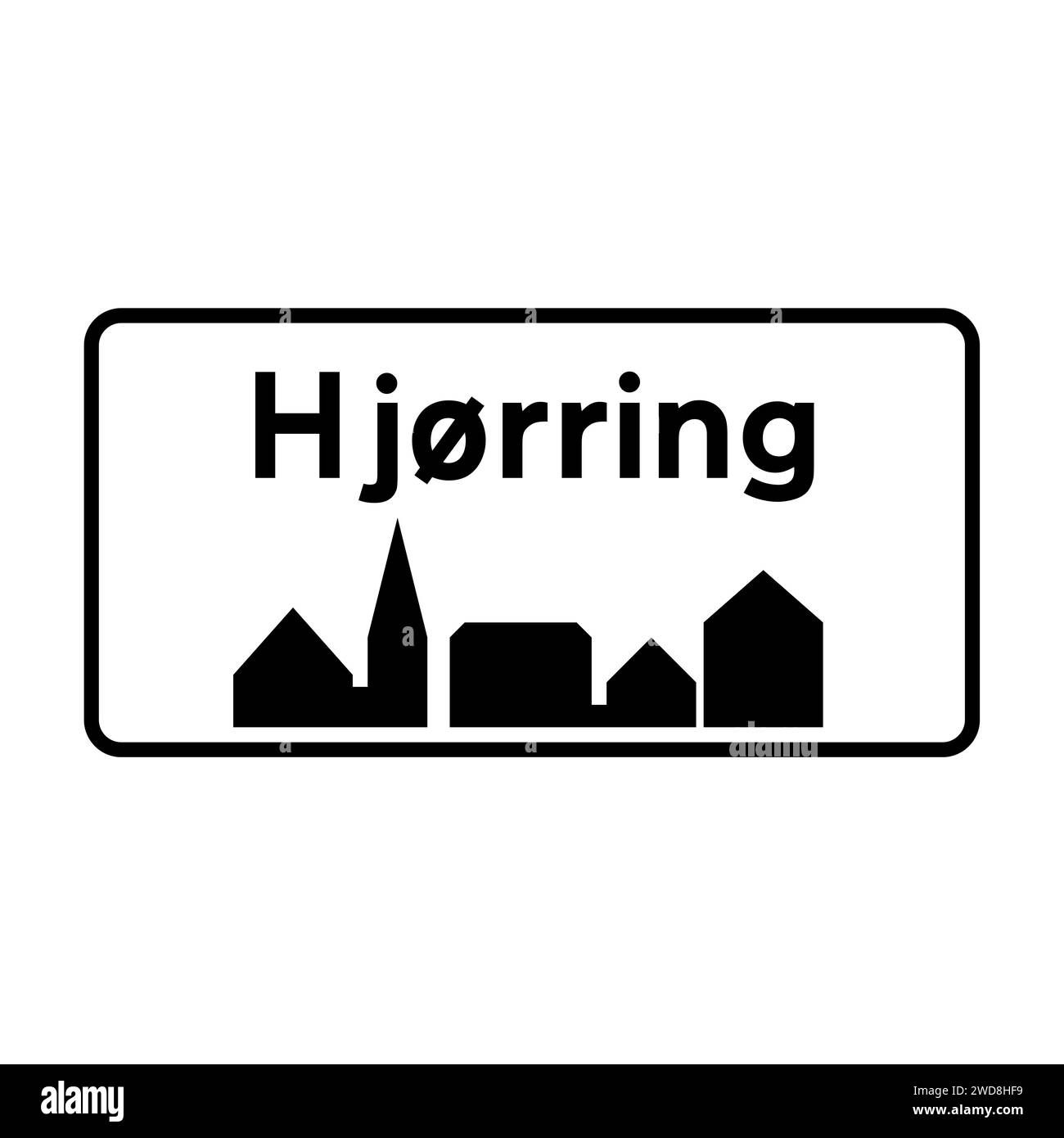 Danish city sign Black and White Stock Photos & Images - Alamy