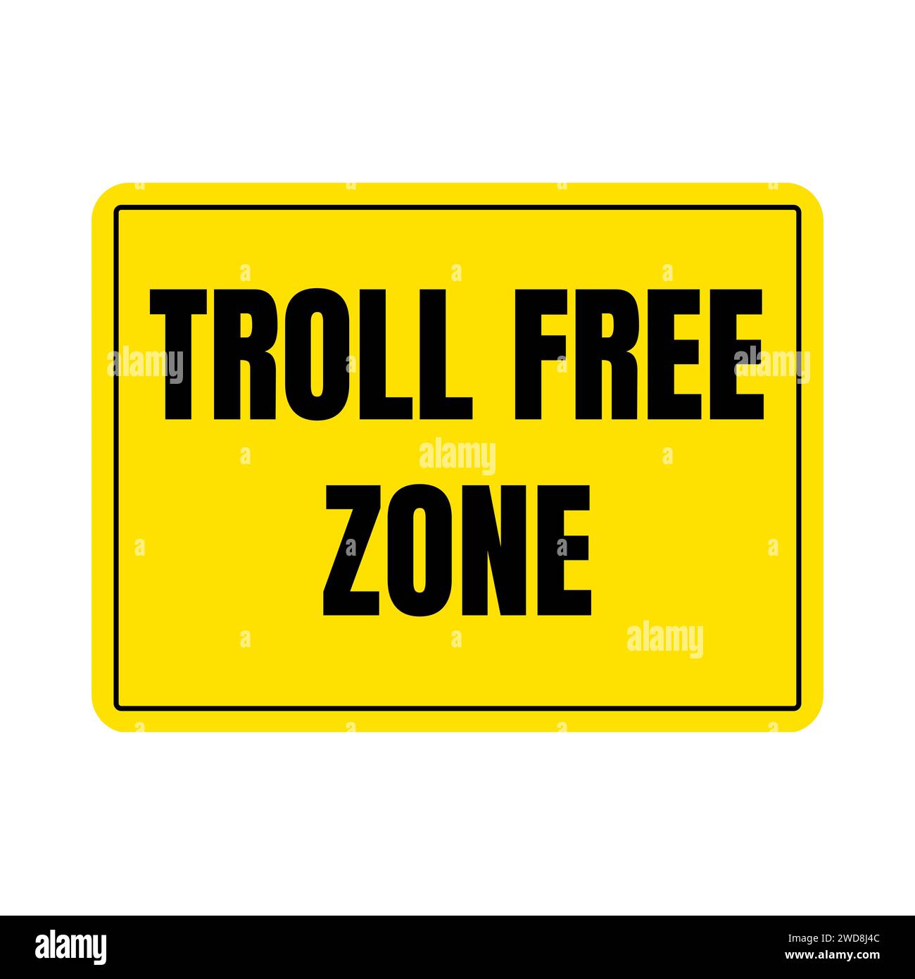 Troll free zone symbol icon Stock Photo - Alamy
