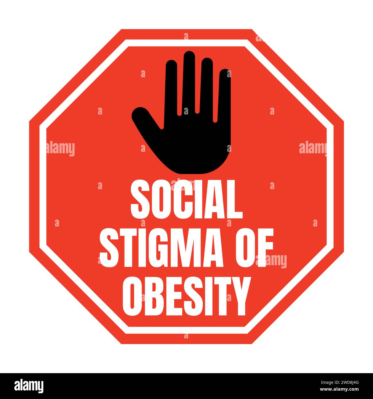 Stop social stigma of obesity symbol icon Stock Photo - Alamy