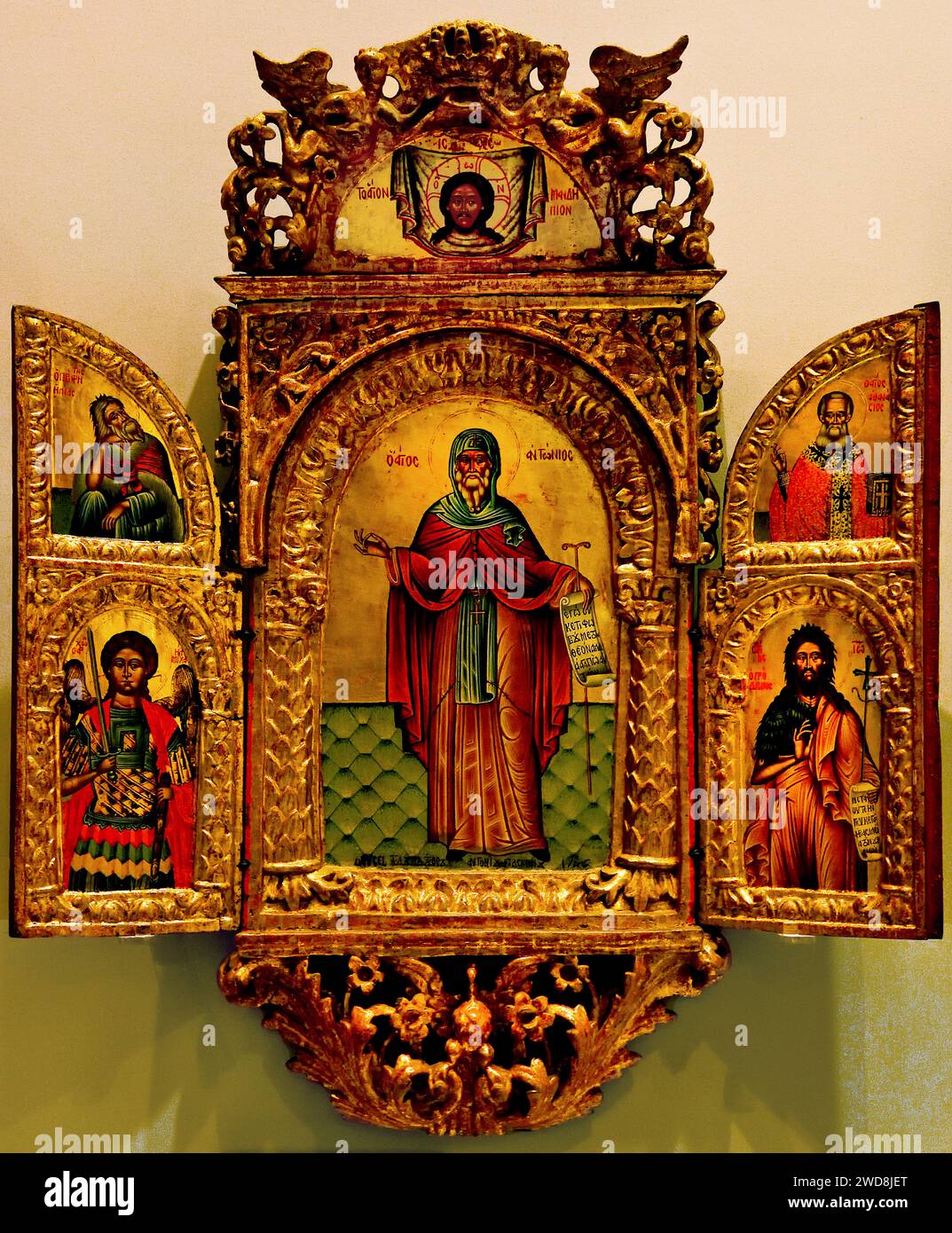 Triptych 1746 St Anthony Crowned by the Holy Towel Benaki Museum Athens ...