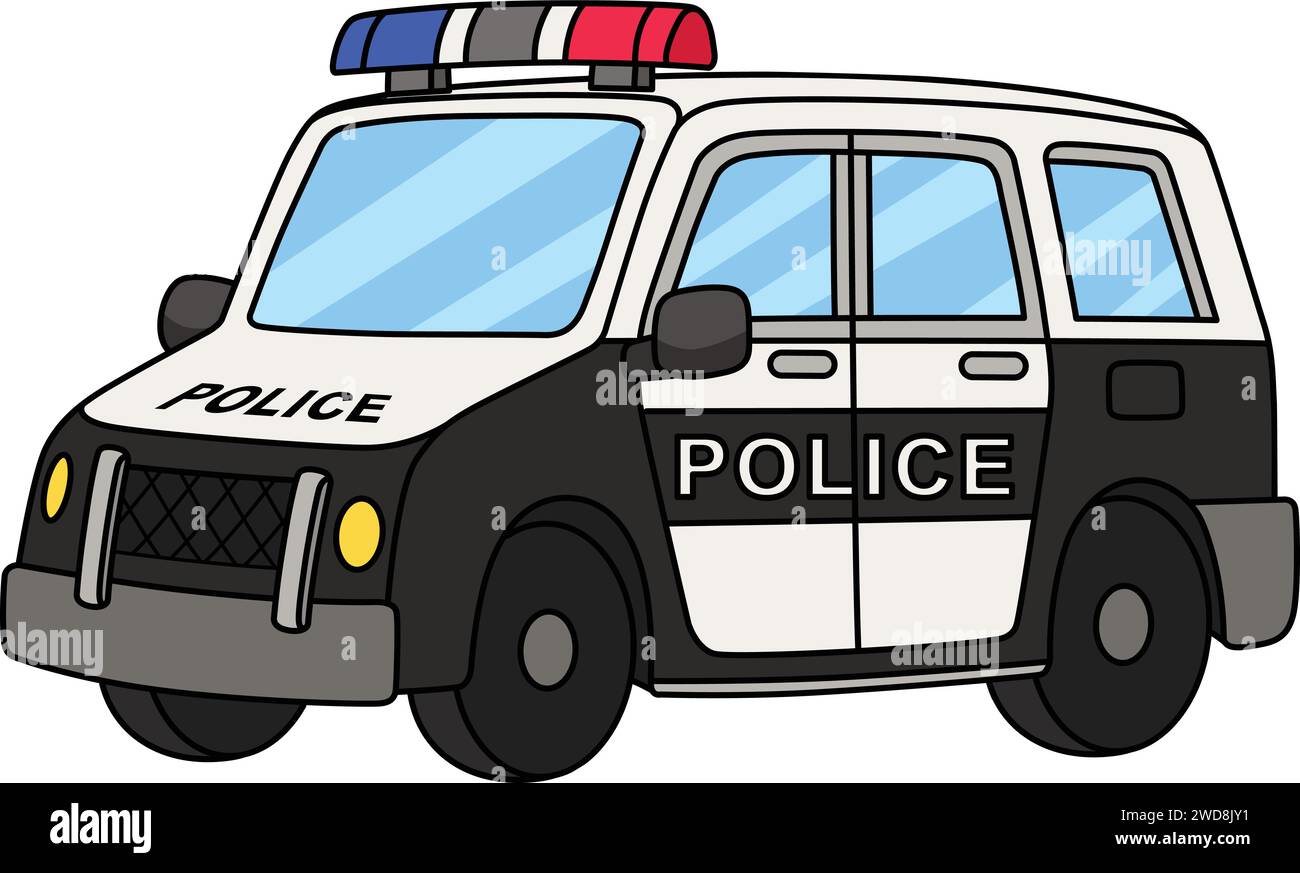 Police Car Cartoon Colored Clipart Illustration Stock Vector Image ...