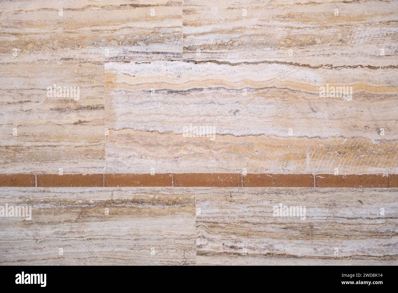 Detail of beige travertine marble tiled wall classic cladding Stock ...