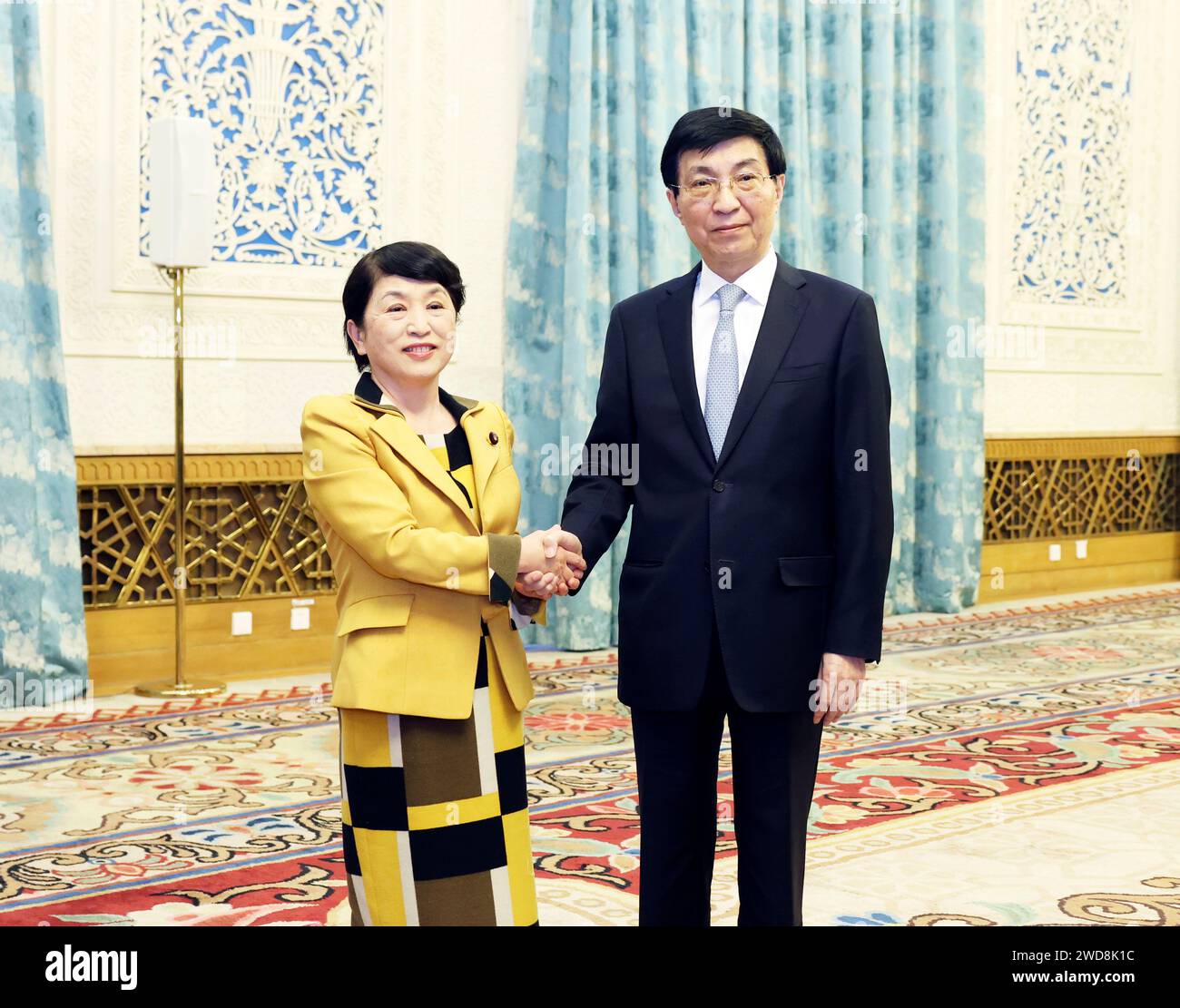Beijing, China. 19th Jan, 2024. Wang Huning, a member of the Standing ...