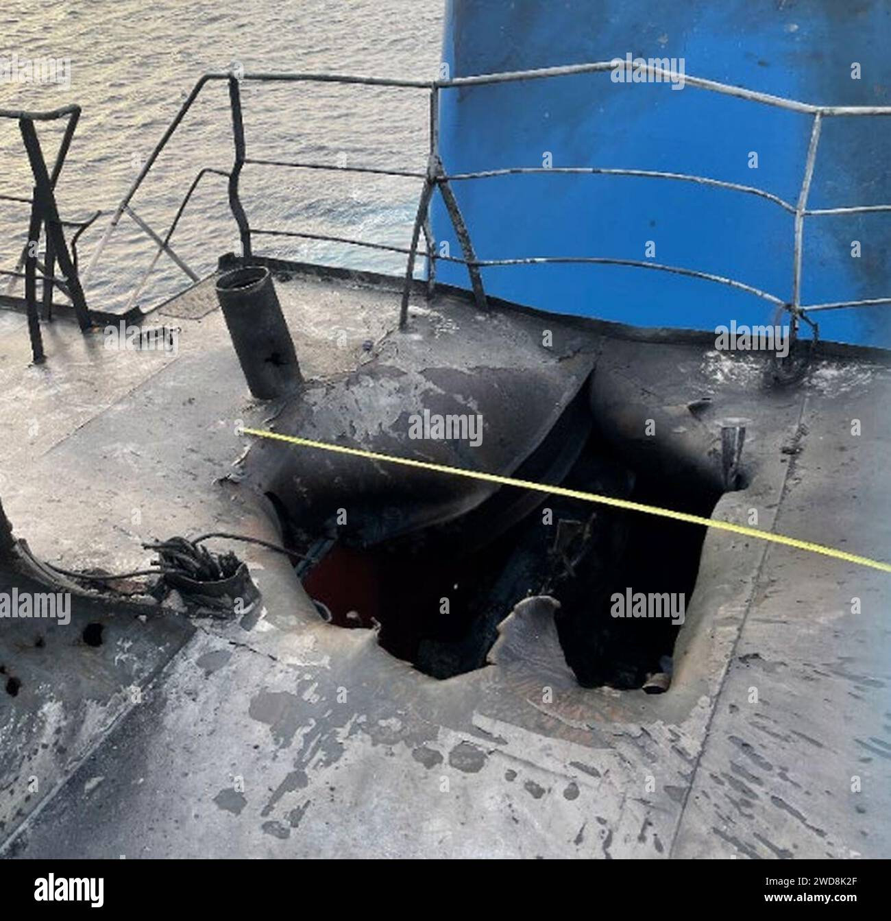 29-30JULY2021 Drone Attack on MT Mercer Street - Impact Location Stock ...