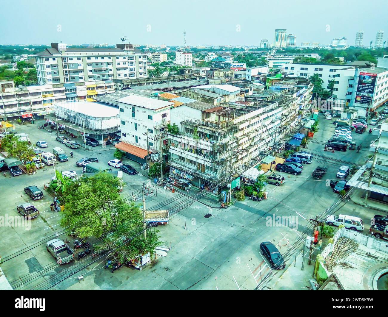 Bangkok, Thailand - 19 February 2018: City view of old Khlong Chan, Bang Kapi district of ...