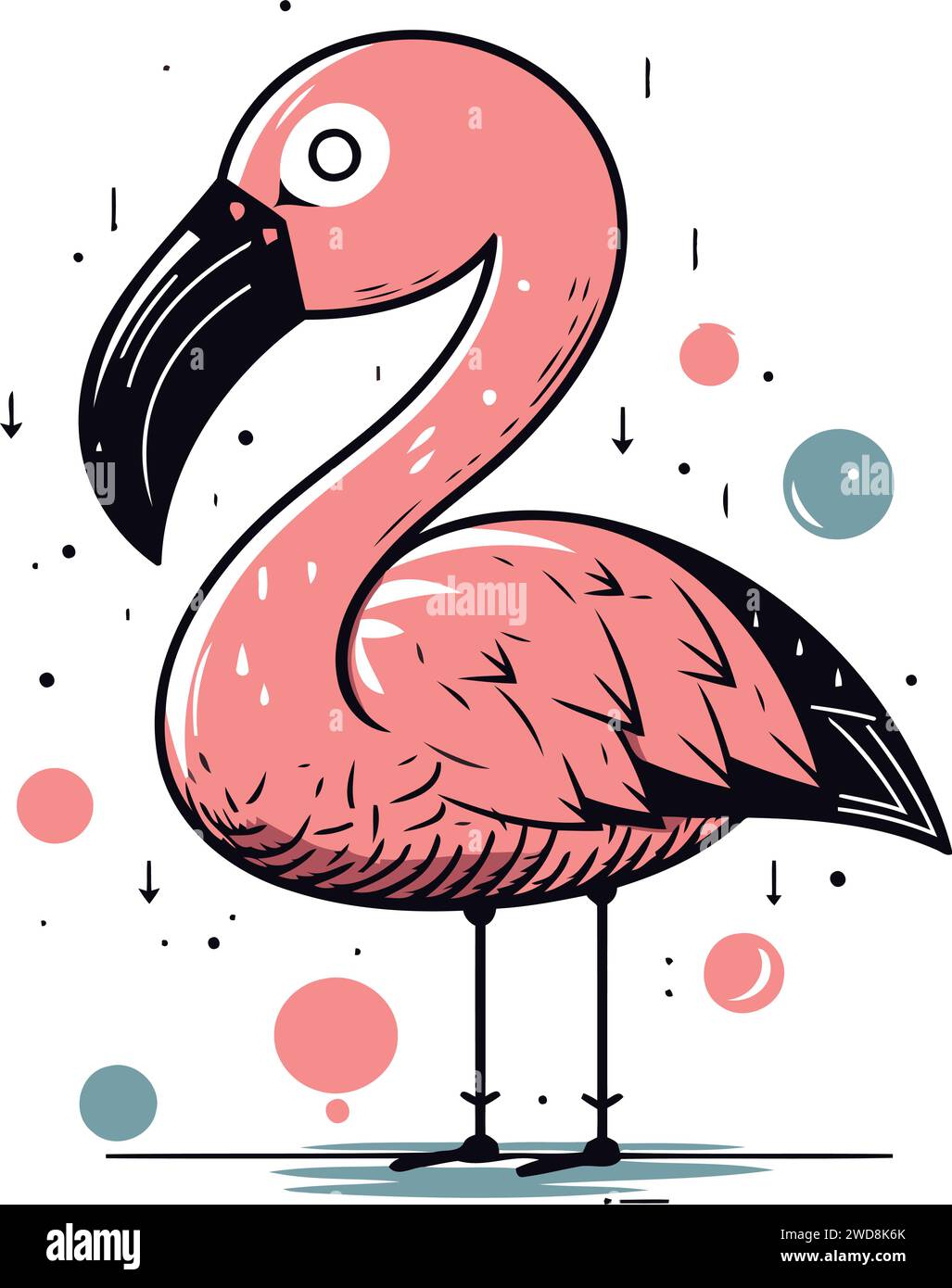 Pink flamingo line drawing Stock Vector Images - Alamy