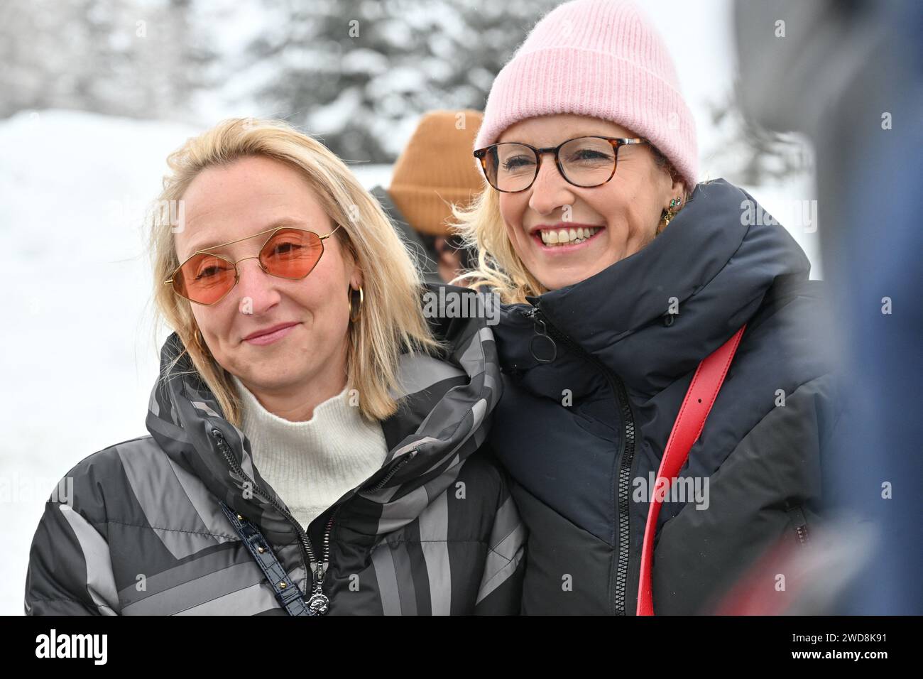 Audrey Lamy, Alexandra Lamy attending an Ice Driving session during the ...
