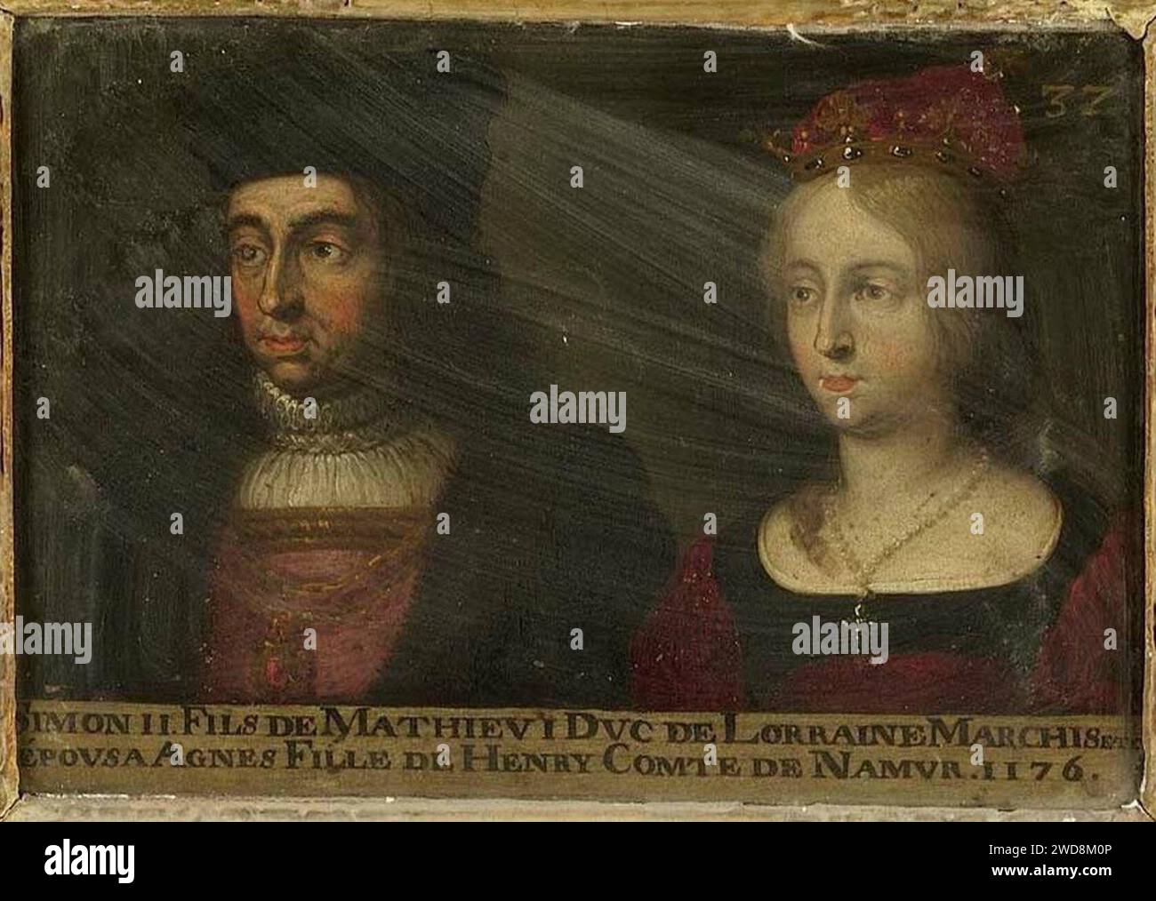 37. Simon II, duc de Lorraine, et son épouse Agnès de Namur Stock Photo ...