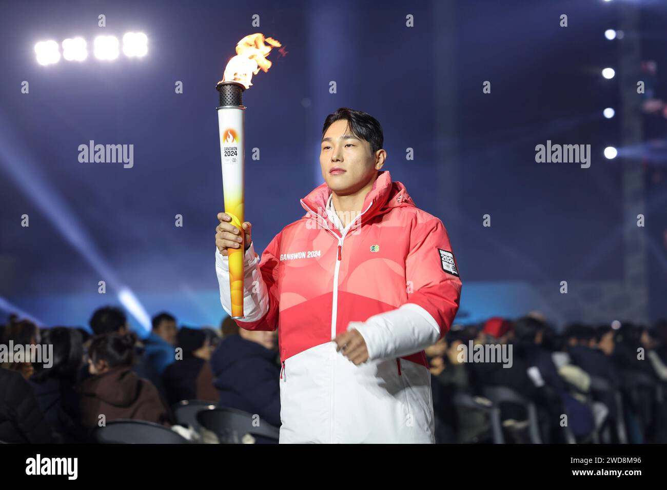 Gangwon Province, South Korea. 19th Jan, 2024. Torch bearer Yun Sung ...