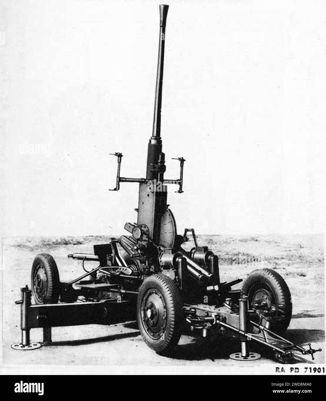 40mm M1 Anti-Aircraft Gun, on M2(A1) Carriage from TM9-252 fig001 Stock ...