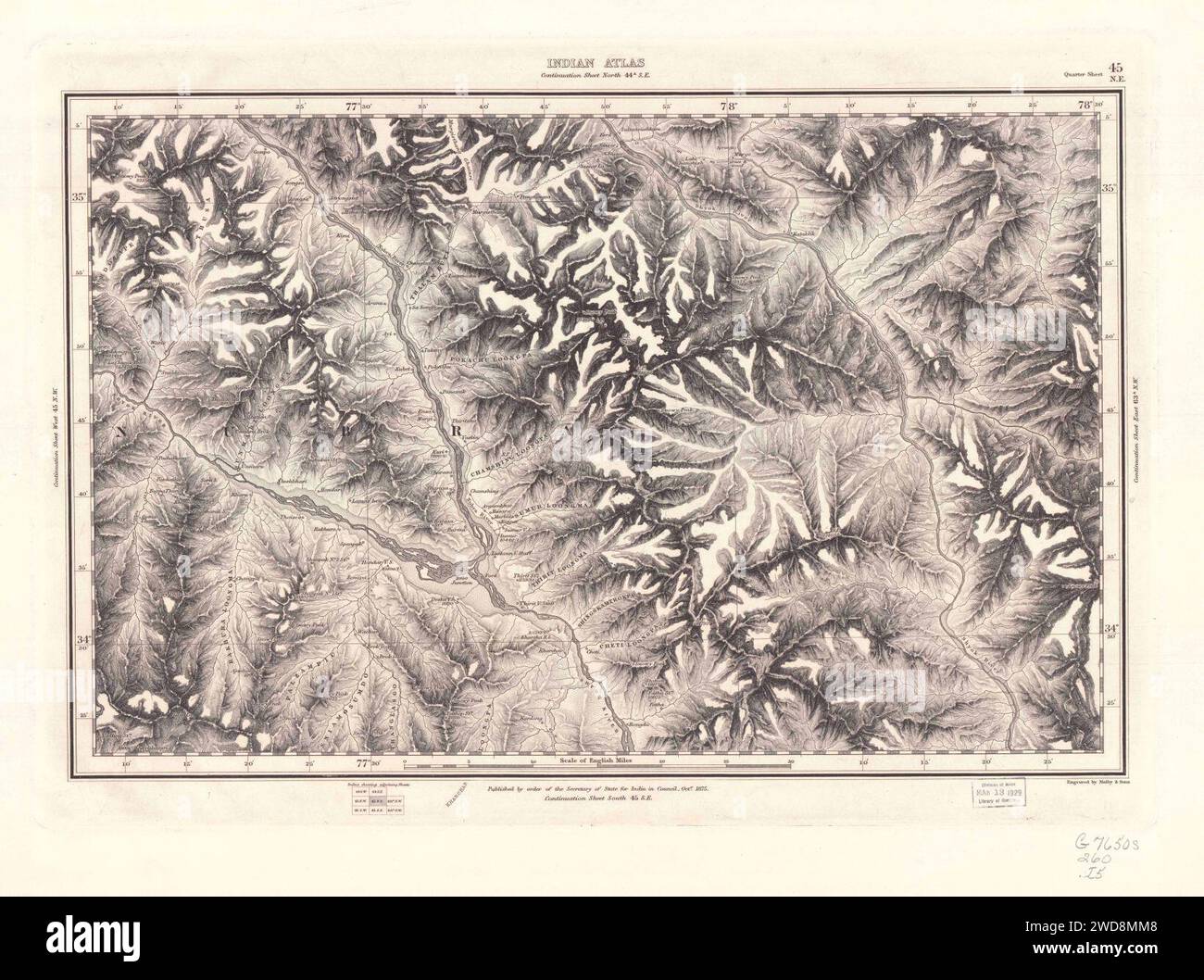 45 NE Quarter Sheet Indian Atlas (1875 Stock Photo - Alamy