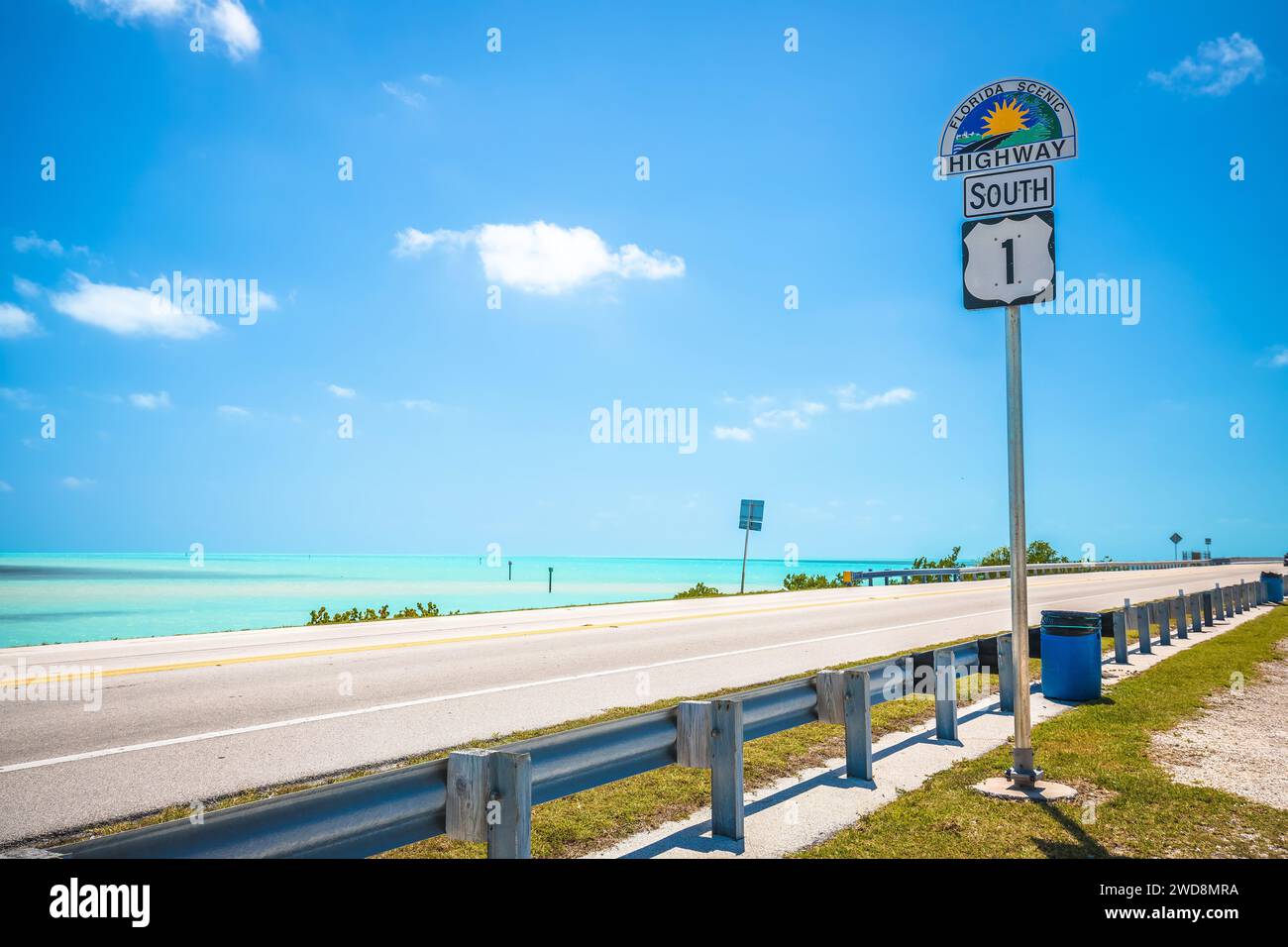 Florida scenic highway 1 on Florida Keys scenic drive, USA Stock Photo ...