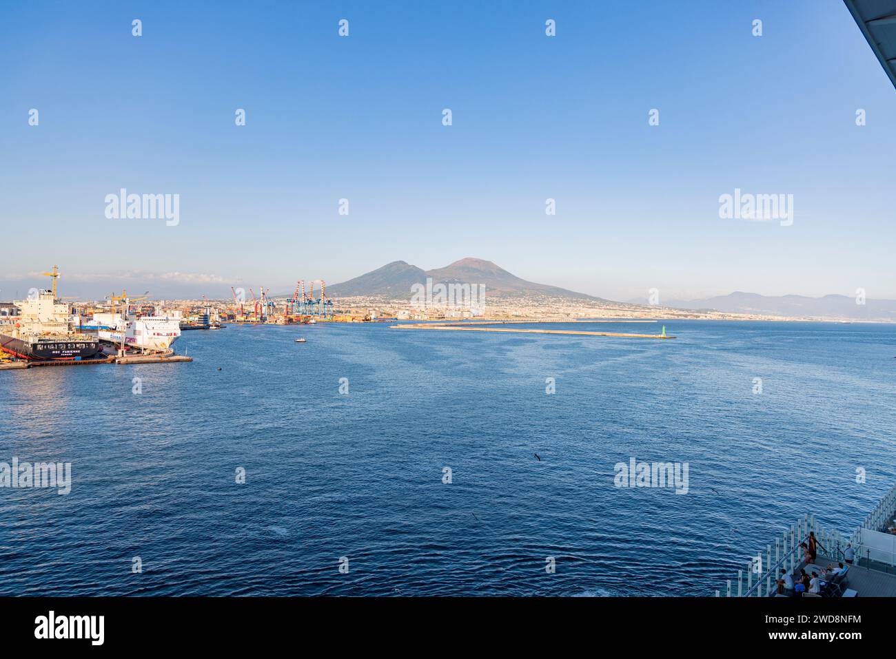 Photograph taken in Naples, Italy, featuring a view of Mount Vesuvius ...