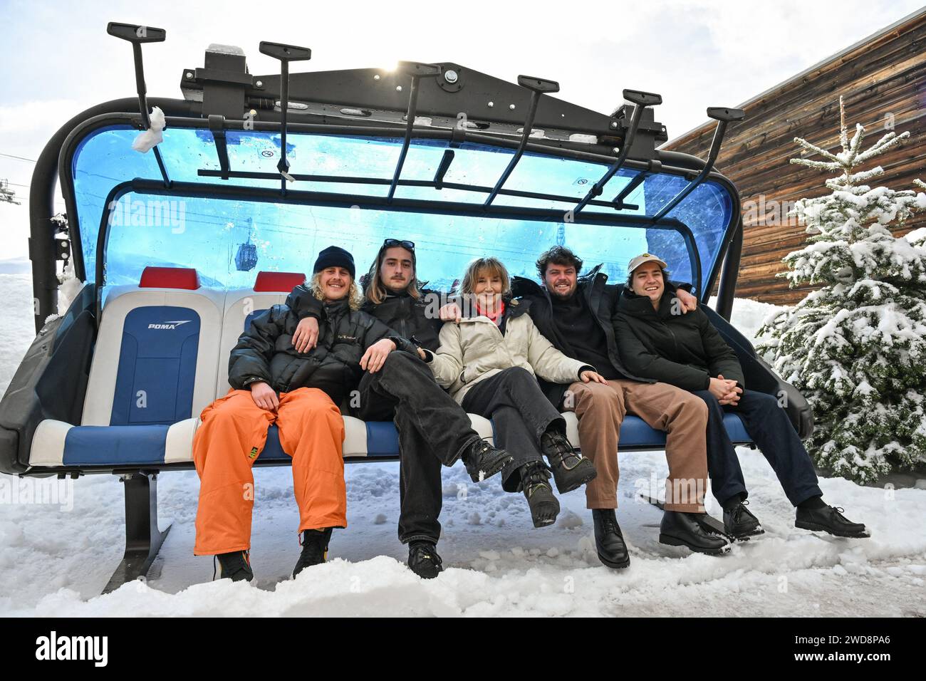 Joseph Pierre, Leo Castel, Marie Anne Chazel, Marley Duboscq, Max Mauroux attending a photocall ...