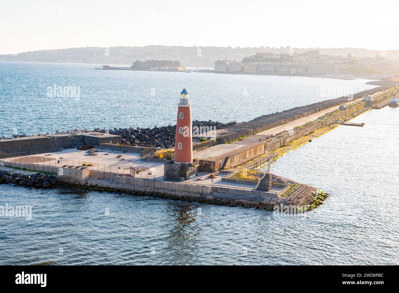 Photograph taken in Naples, Italy, showcasing a view of the lighthouse ...