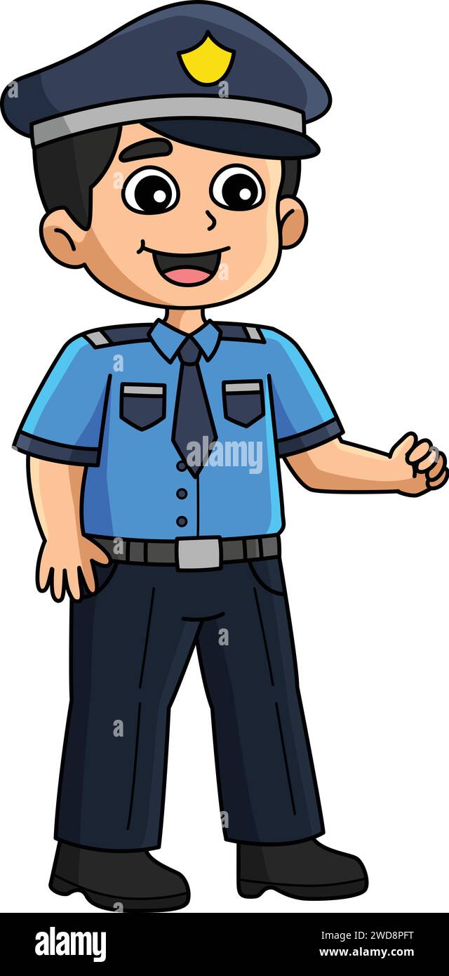 Happy Policeman Cartoon Colored Clipart Stock Vector Image & Art - Alamy
