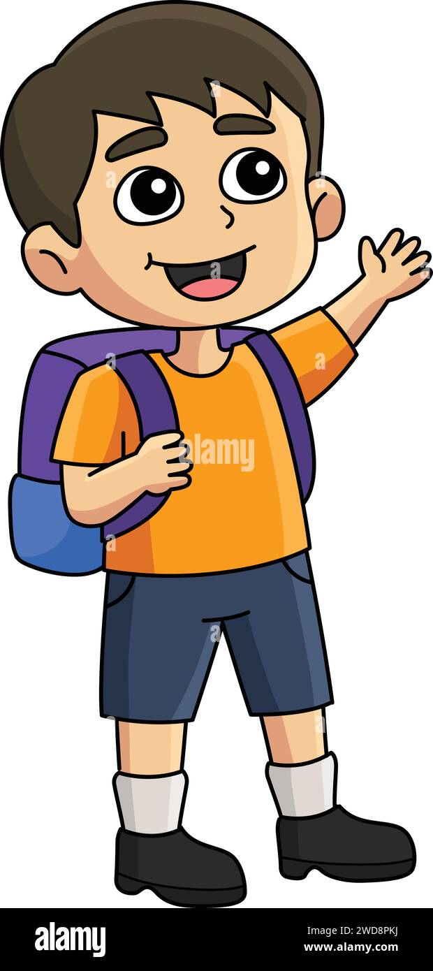 Happy Boy Cartoon Colored Clipart Illustration Stock Vector Image & Art ...
