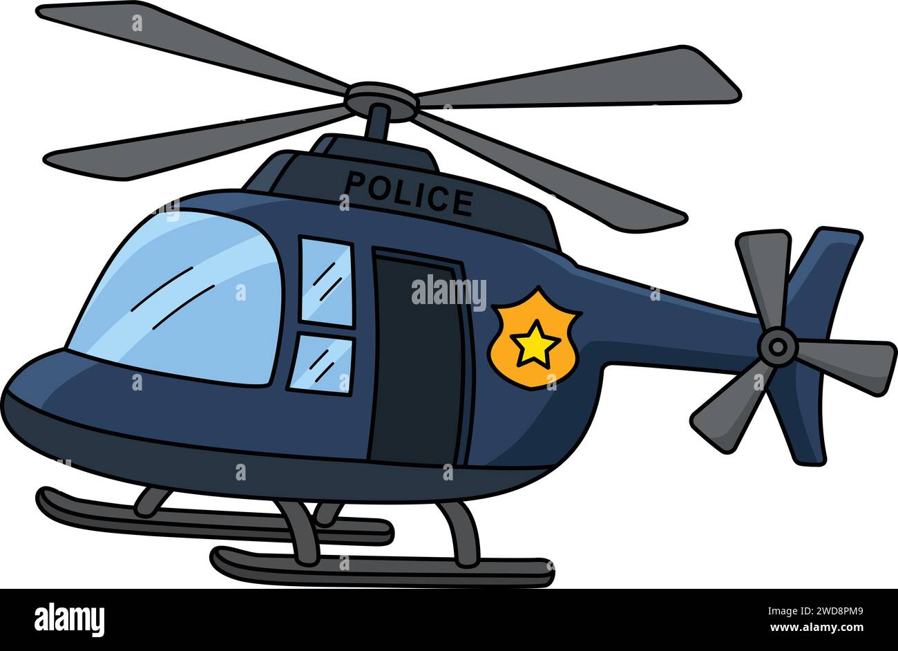Police Helicopter Cartoon Colored Clipart Stock Vector Image & Art - Alamy