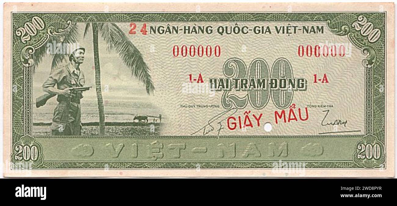 200 Đồng - South Vietnam (1955, SPECIMEN) First issues 01 Stock Photo ...