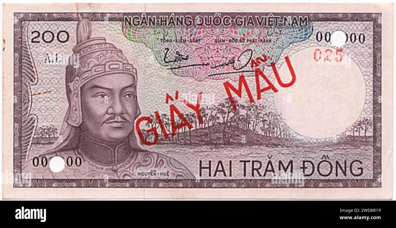 200 Đồng - South Vietnam (1966, SPECIMEN) 01 Stock Photo - Alamy