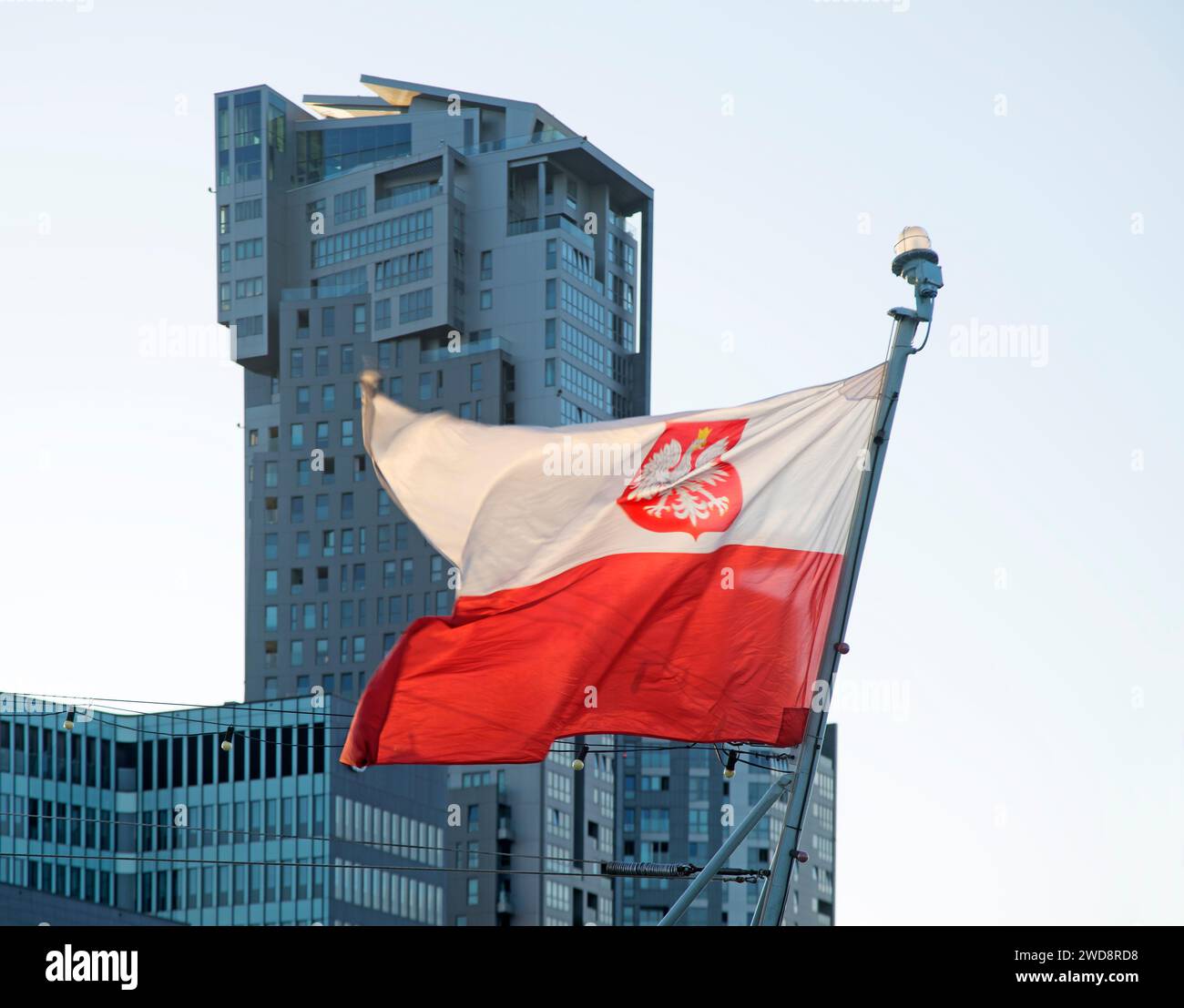 Flag of Poland in Gdynia. Poland Stock Photo - Alamy